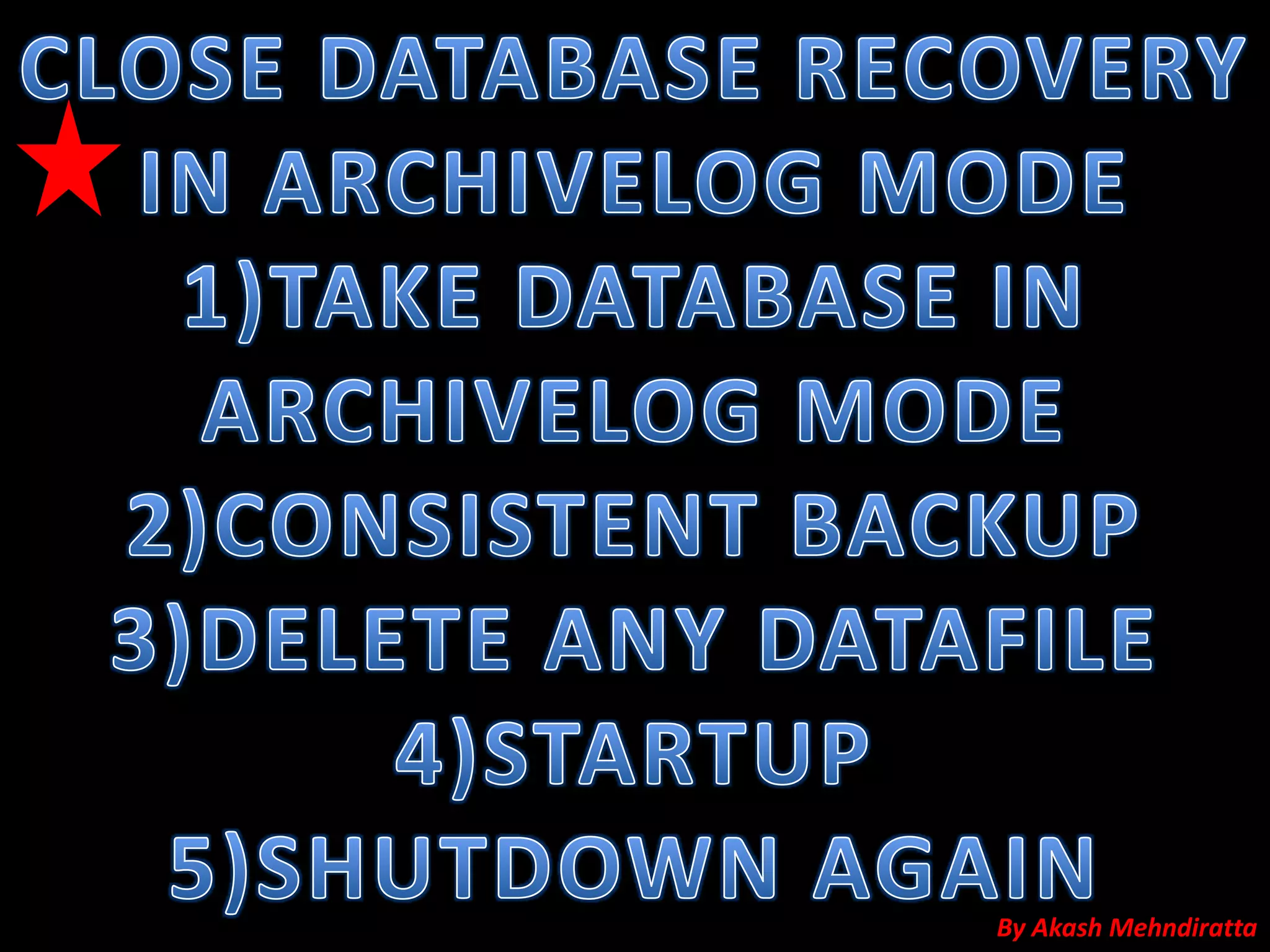 Oracle Database Backup Recovery Step By Step Ppt