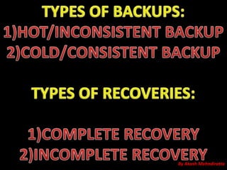 Oracle database backup recovery step by step | PPT