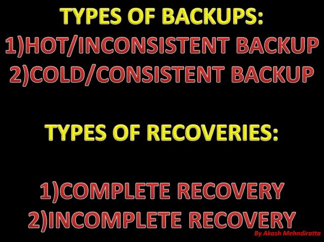 Oracle Database Backup Recovery Step By Step Ppt