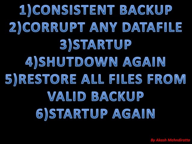 Oracle database backup recovery step by step | PPT Oracle database backup recovery step by step | PPT