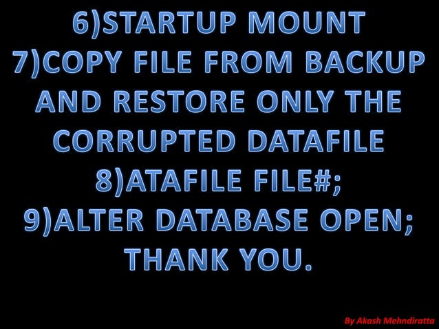 Oracle database backup recovery step by step | PPT Oracle database backup recovery step by step | PPT