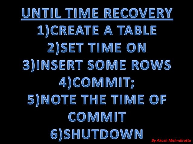 Oracle Database Backup Recovery Step By Step Ppt