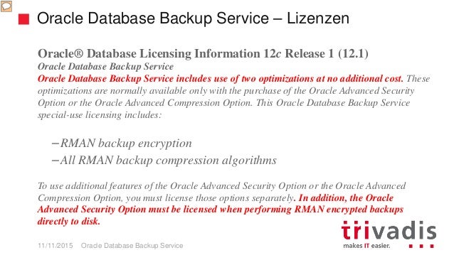 Oracle Database Backup Service