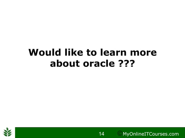Oracle database Career paths - Introduction | PPT
