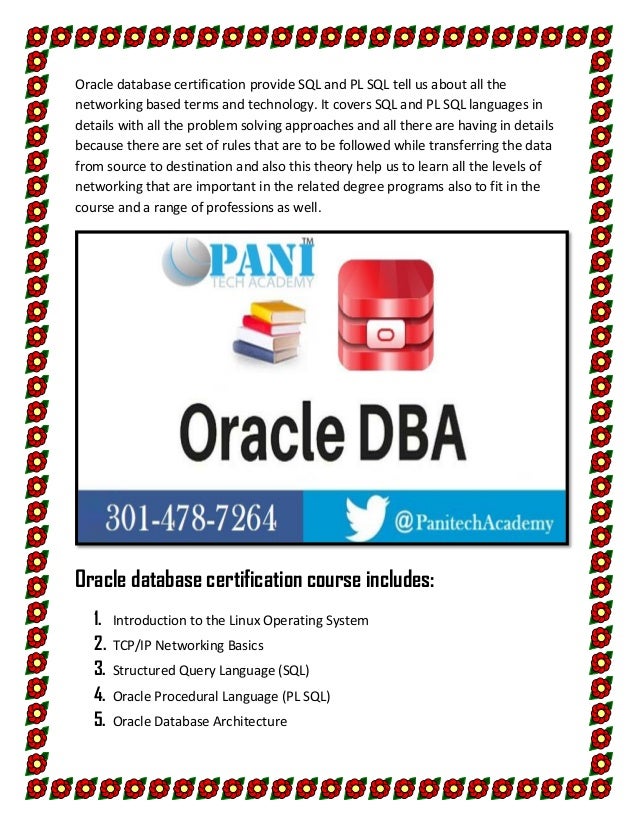 Oracle Database Certification Enhancing your Professional Skills