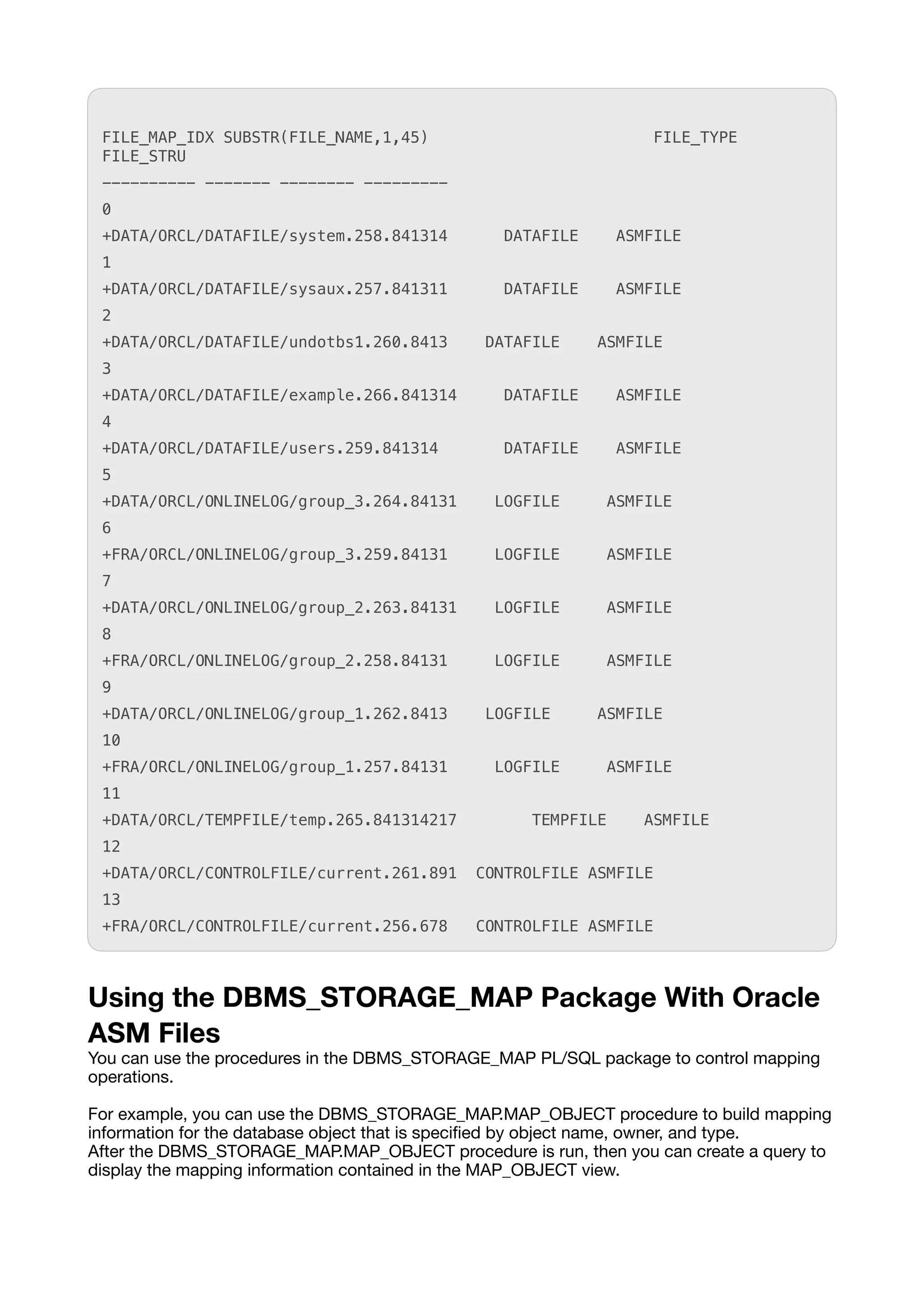 Oracle Database File Mapping For Oracle Asm Files Pdf