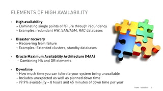 Oracle database high availability solutions | PDF