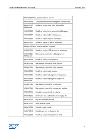 Oracle database monitors and tools | PDF