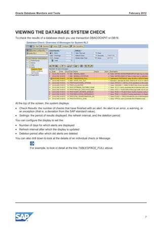 Oracle database monitors and tools | PDF