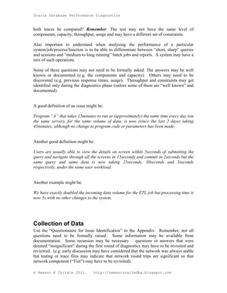 Oracle database performance diagnostics - before your begin | PDF