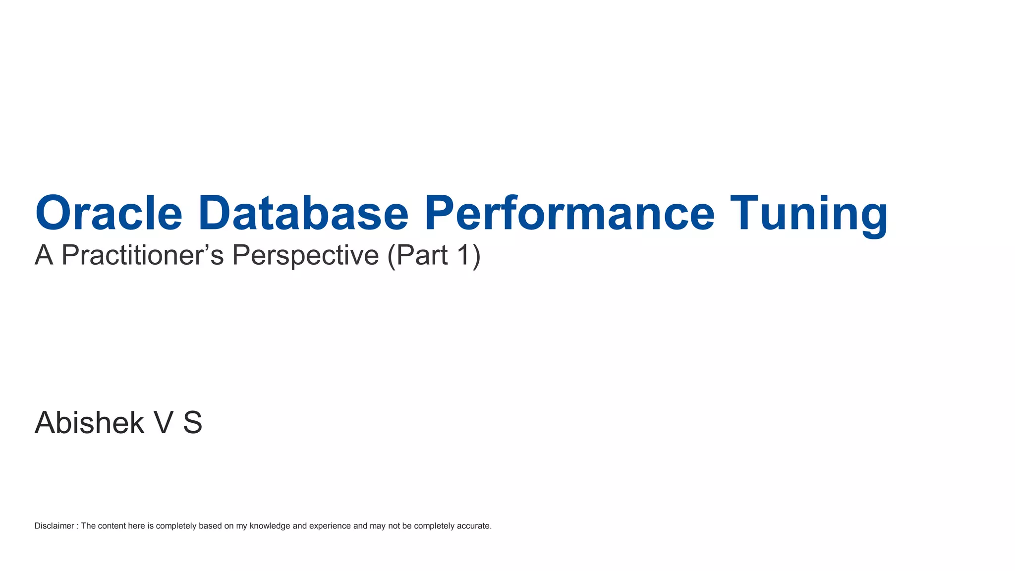 Oracle Database Performance Tuning Ppt 3458