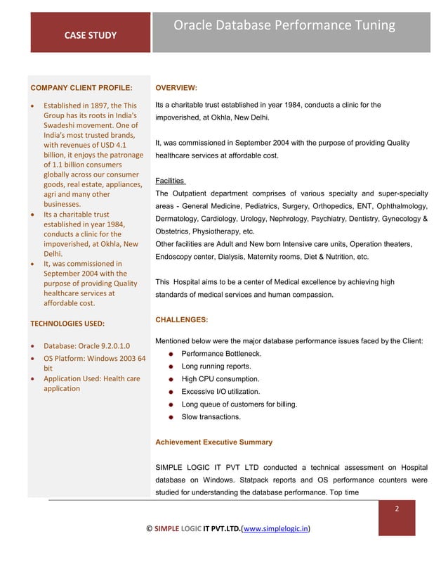 Oracle database performance tuning | PDF