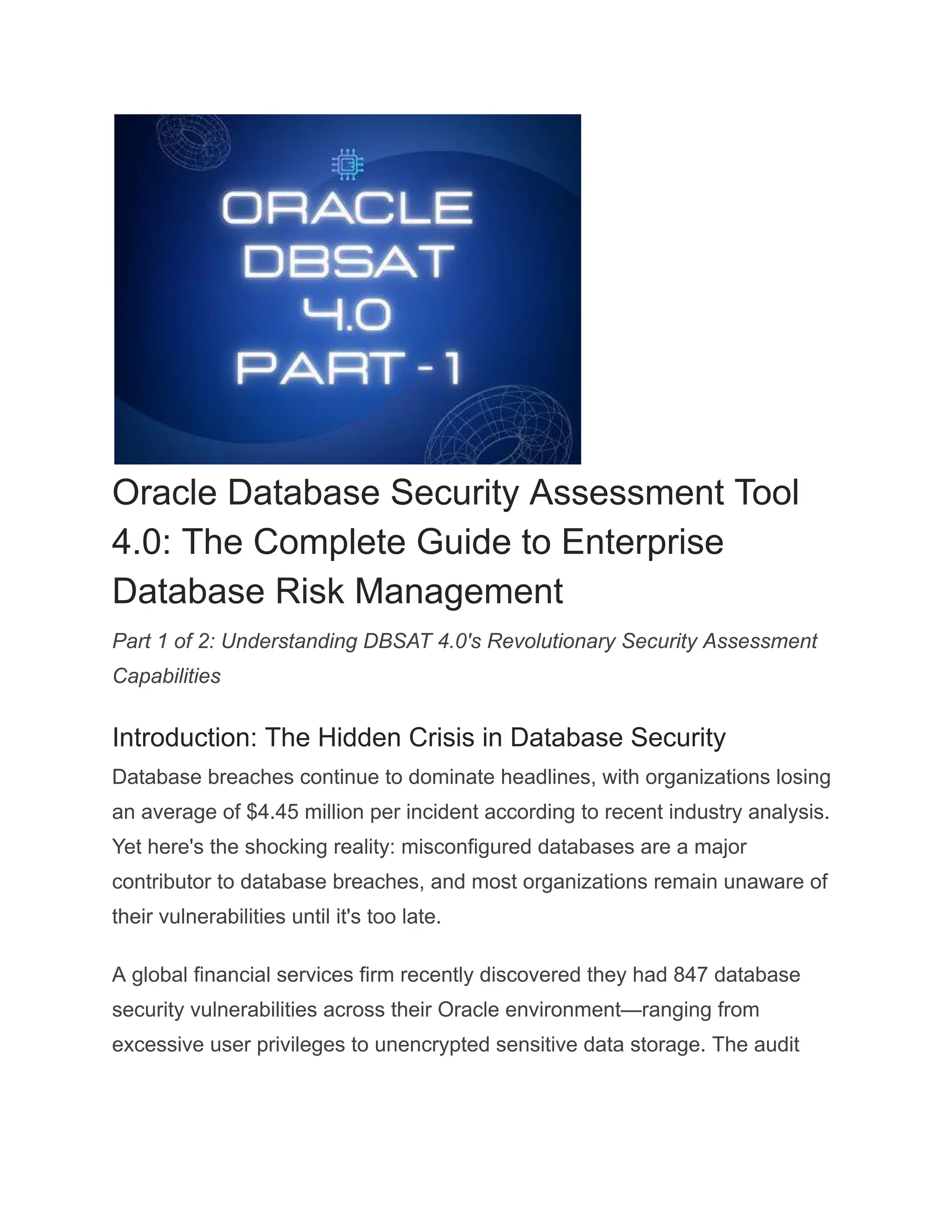 Oracle Database Security Assessment Tool 4.0_ The Complete Guide to ...