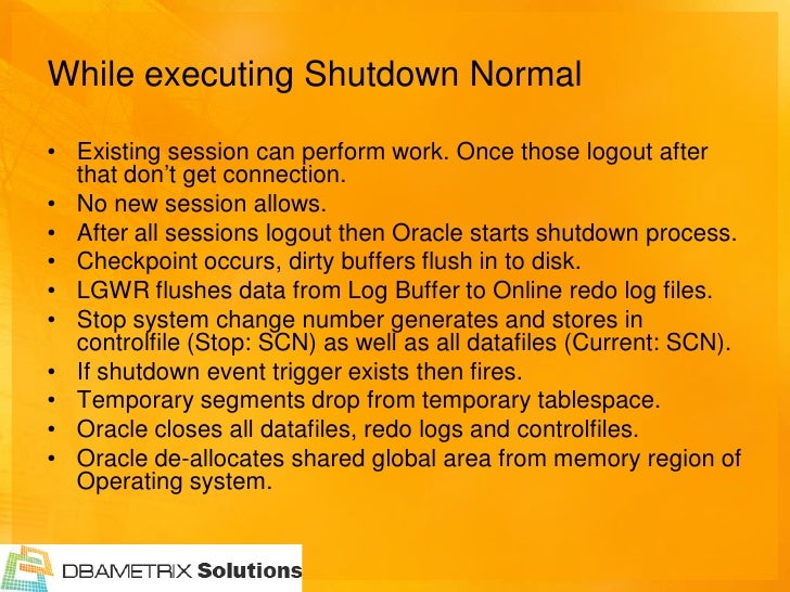 Remote Dba Team Oracle Database Startup And Shutdown Process
