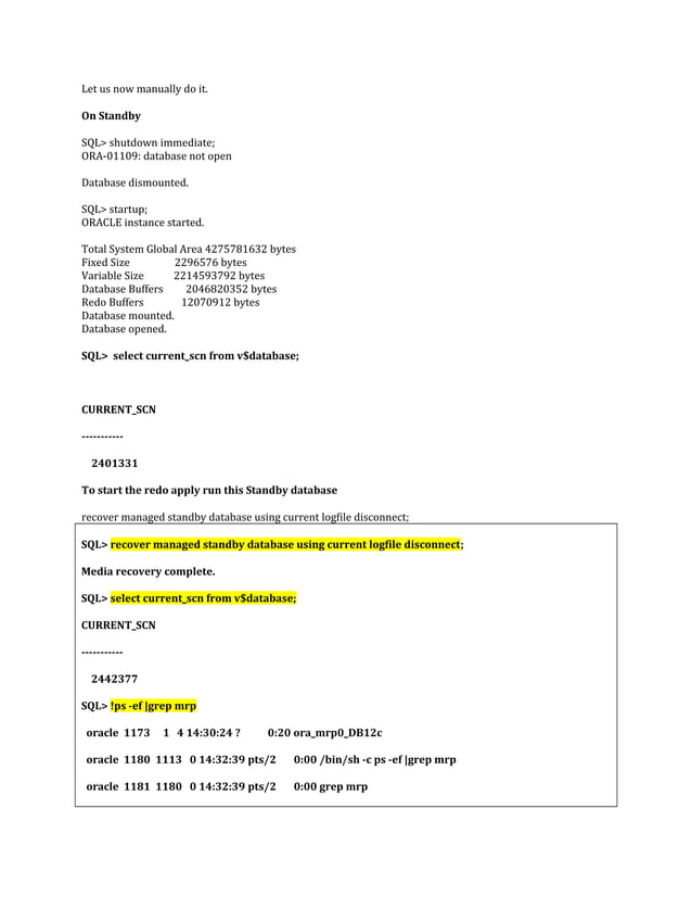 Oracle data guard configuration in 12c | PDF