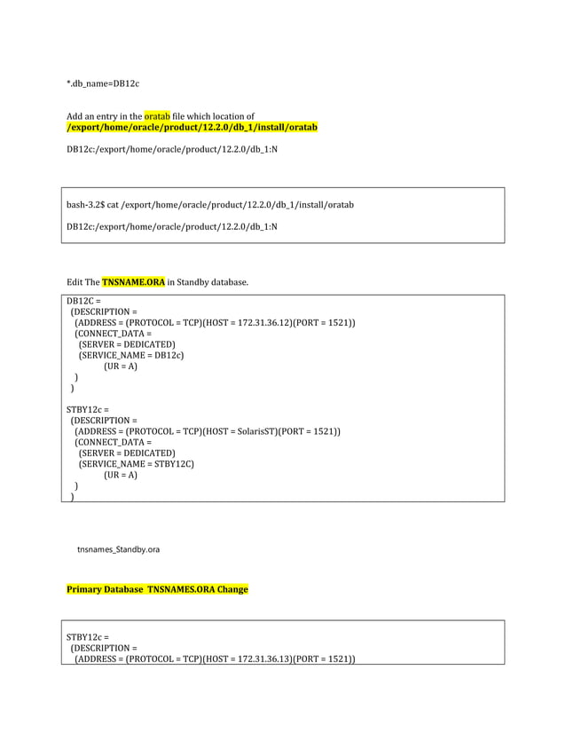 Oracle data guard configuration in 12c | PDF