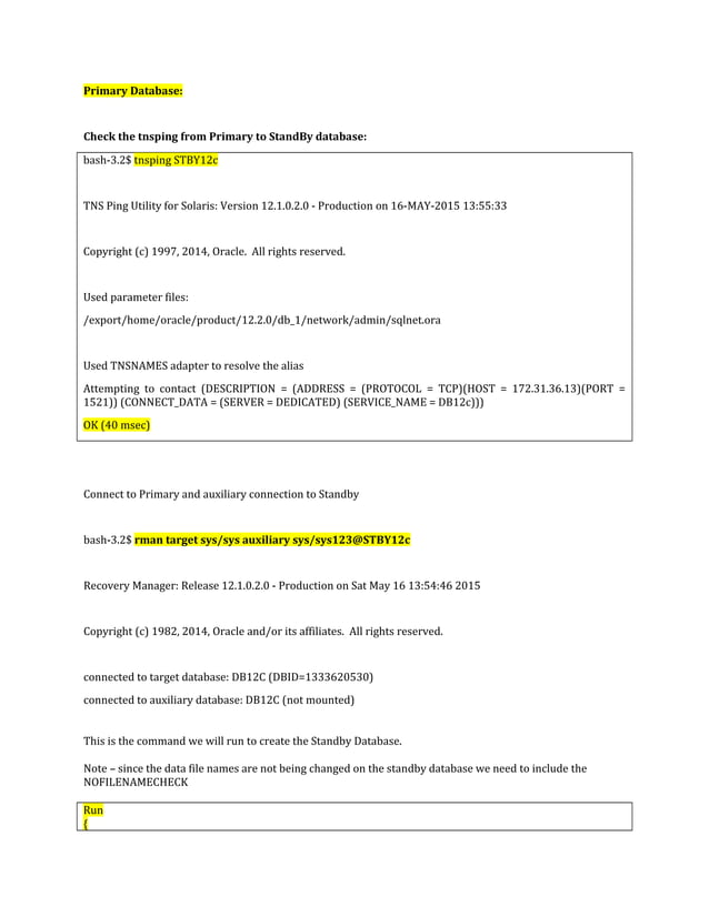 Oracle Data Guard Configuration In 12c Pdf