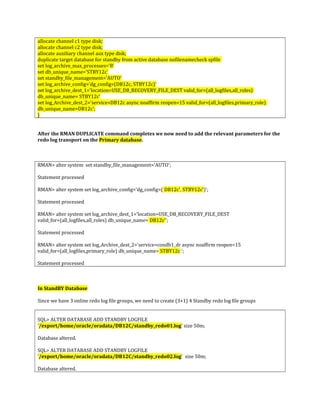 Oracle data guard configuration in 12c | PDF