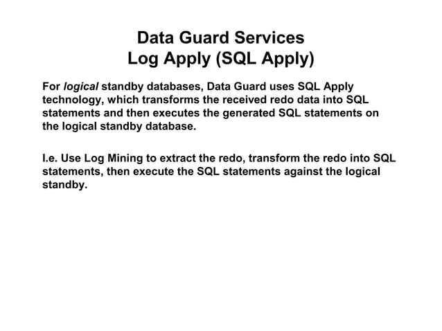 Oracle Dataguard Overview Ppt Databases Computer Software And