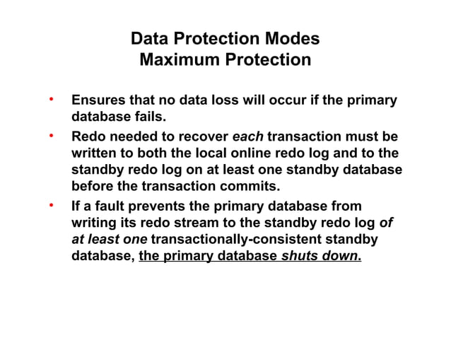 Oracle dataguard overview | PPT | Databases | Computer Software and Applications