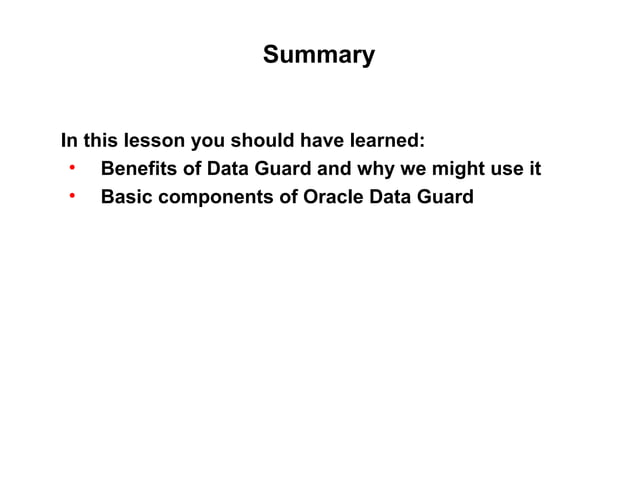 Oracle Dataguard Overview Ppt Databases Computer Software And
