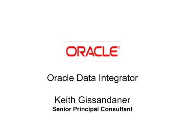 Oracle Data Integration Presentation | PPTX