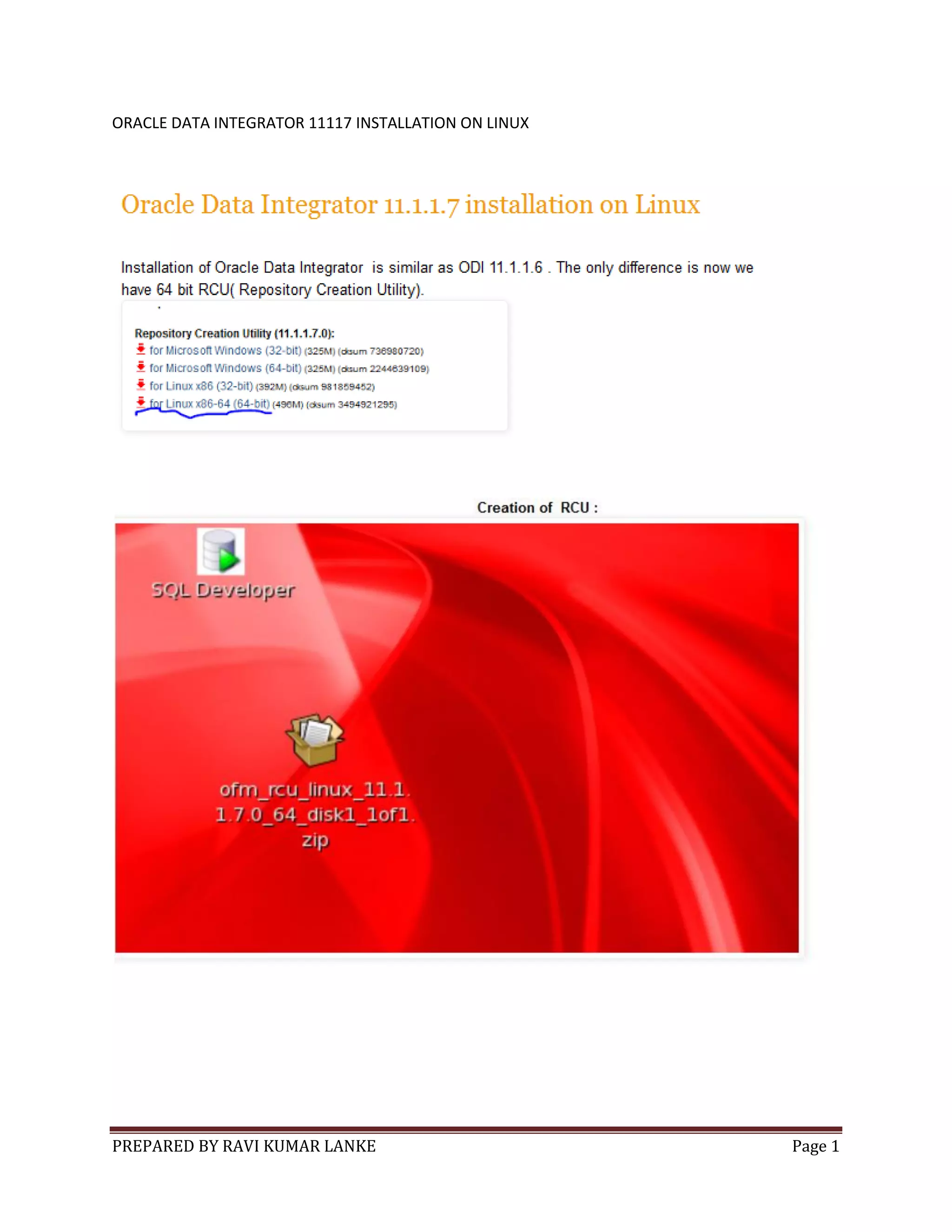 Oracle Data Integrator 11117 Installation On Linux Pdf