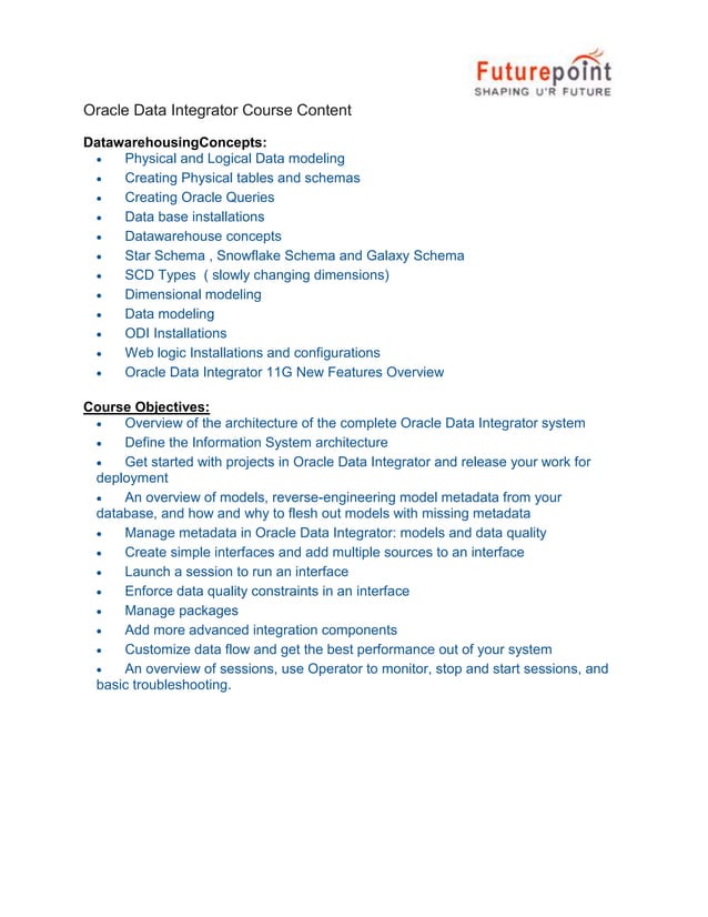 Oracle Data Integrator Odi Training Pdf 