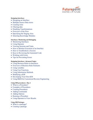 Oracle data integrator odi training | DOCX