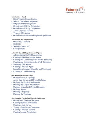 Oracle data integrator training from hyderabad | PDF