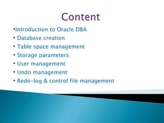 Oracle dba | PPT