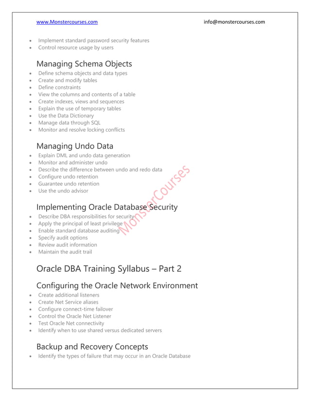 Oracle Dba 12c Training Syllabus Pdf 6072
