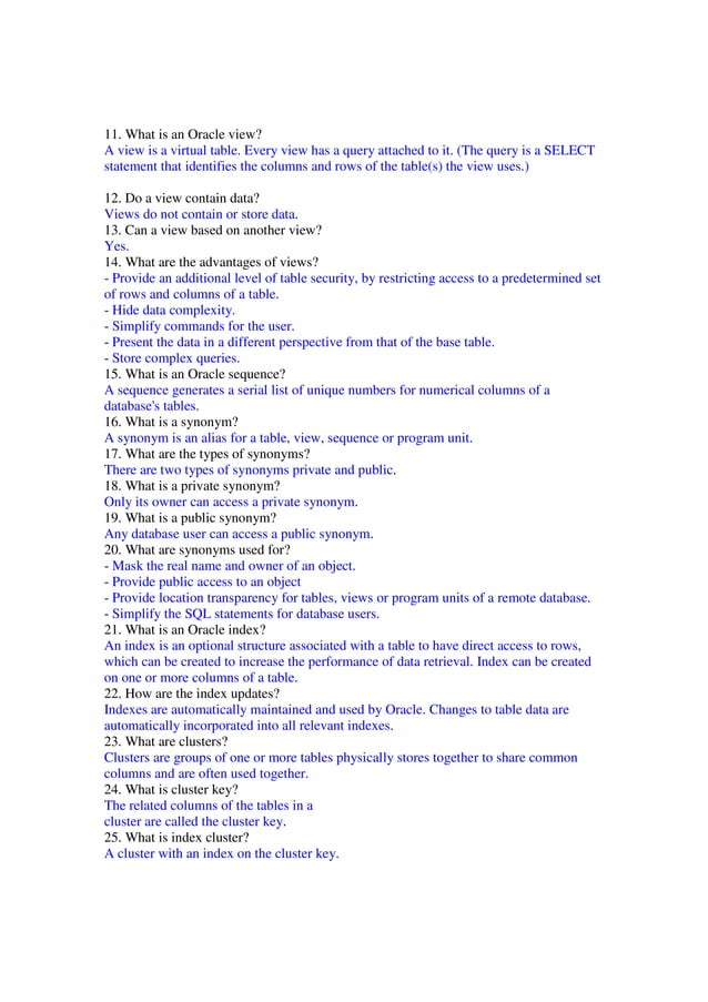 Oracle dba interview | PDF