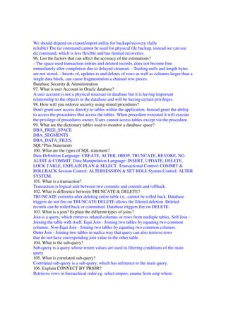 Oracle dba interview | PDF