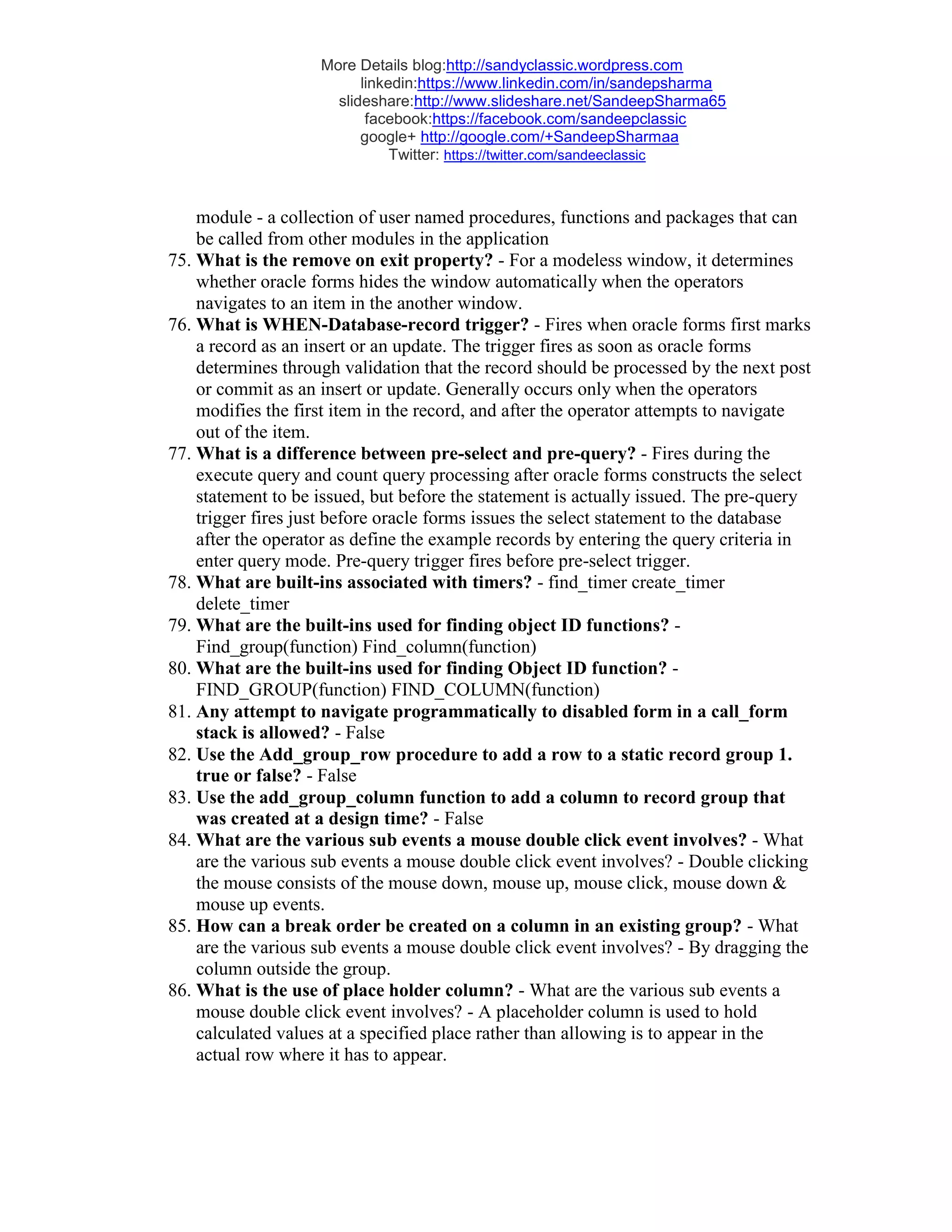 153 Oracle dba interview questions | PDF