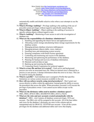 153 Oracle dba interview questions | PDF