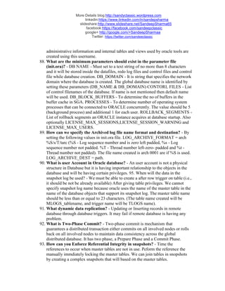 153 Oracle dba interview questions | PDF