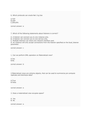 Oracle dba interview questions with answer | DOCX