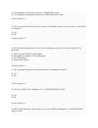 Oracle dba interview questions with answer | PDF