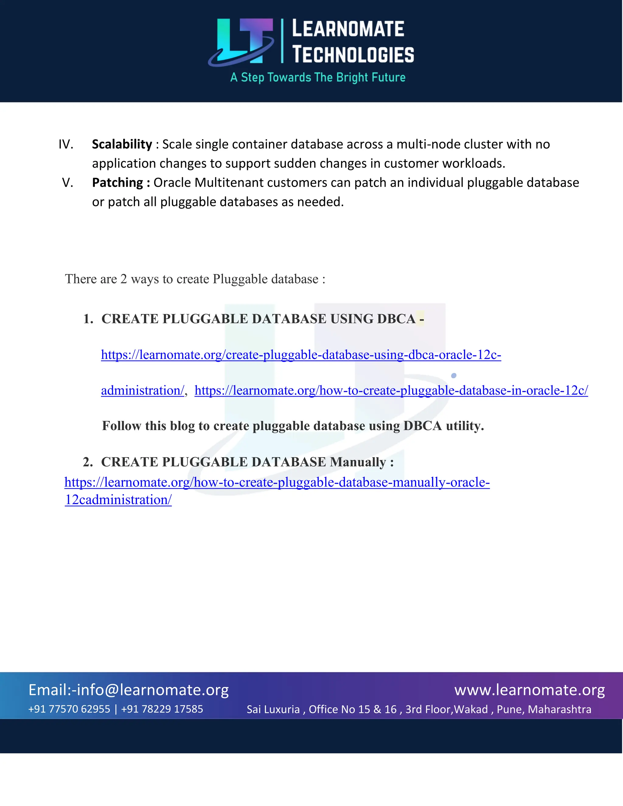 Oracle Dba Notes Learnomate Technologies Pdf