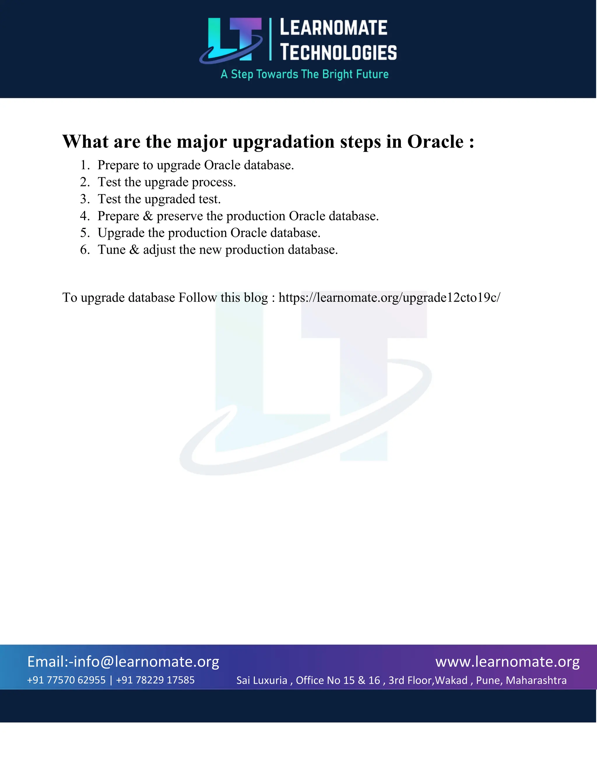 Oracle Dba Notes Learnomate Technologies Pdf