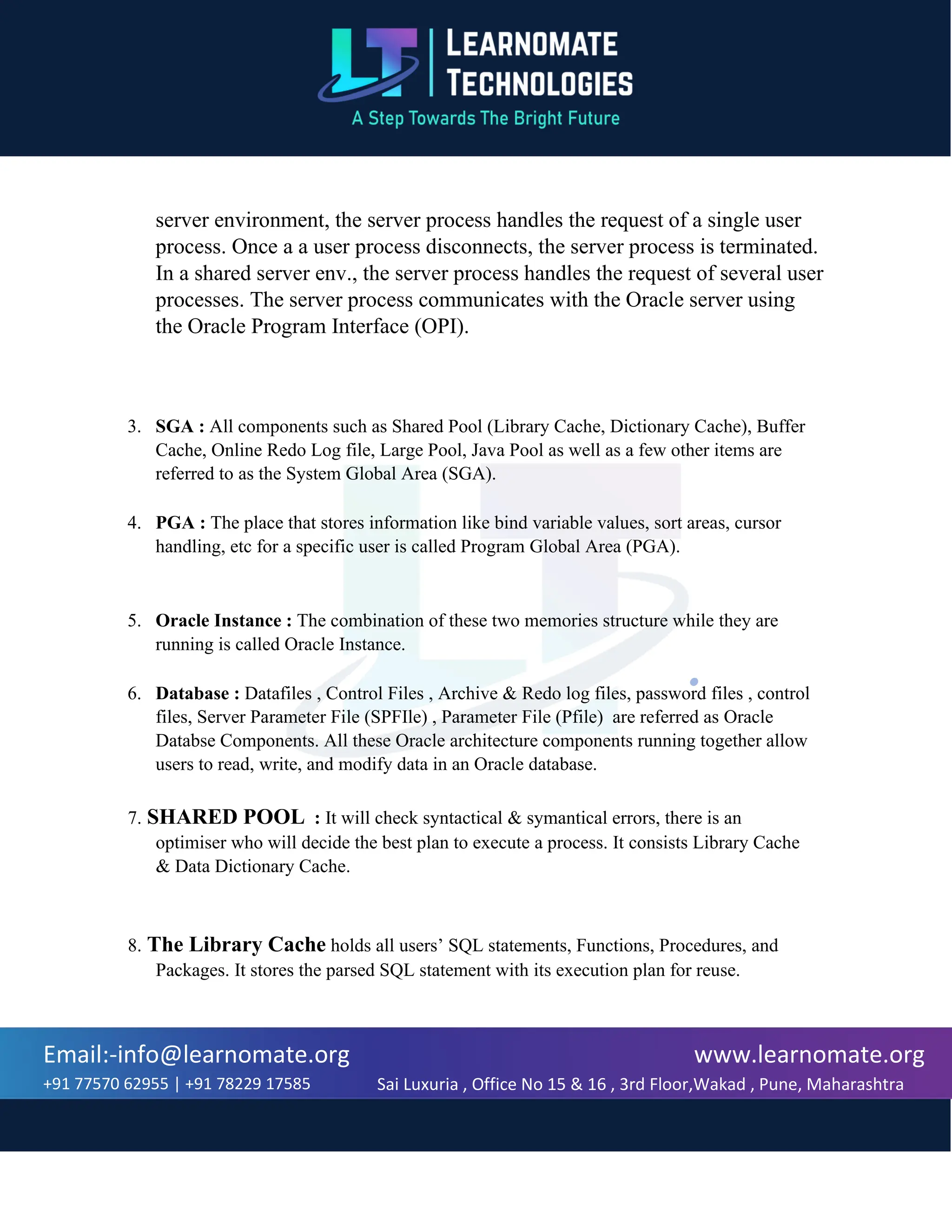 Oracle DBA Notes learnomate technologies | PDF