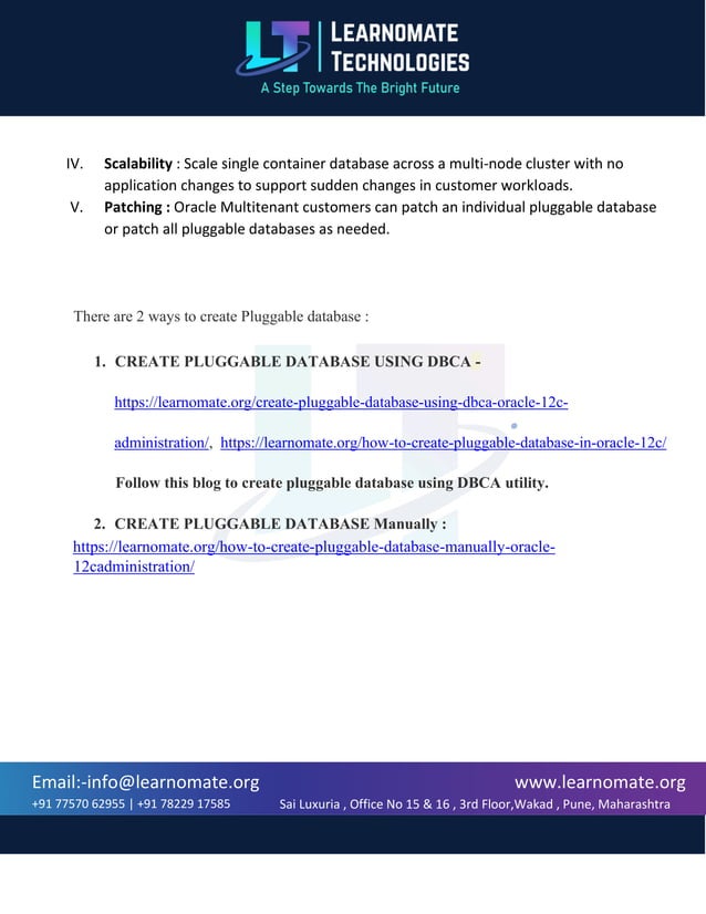 Oracle Dba Notes Learnomate Technologies Pdf
