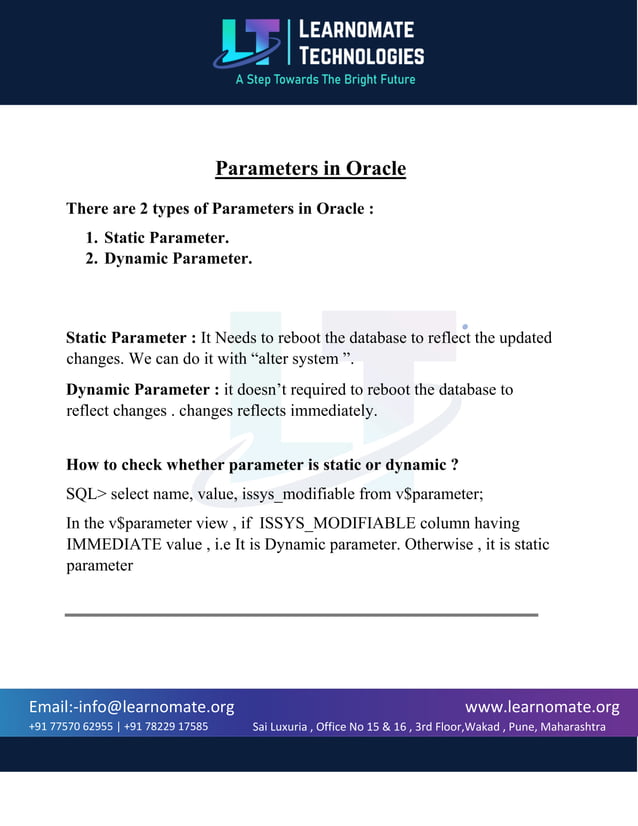 Oracle DBA Notes learnomate technologies | PDF | Databases | Computer ...