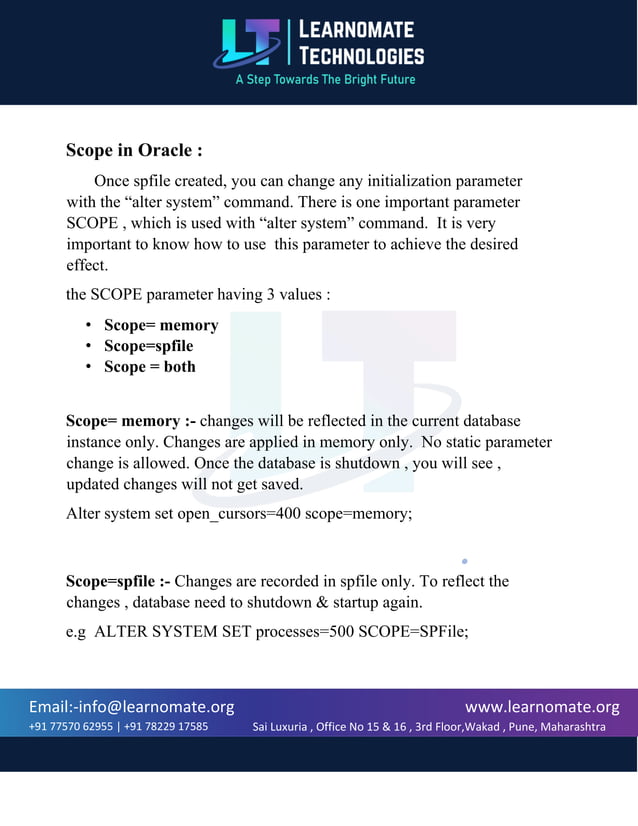 Oracle DBA Notes learnomate technologies | PDF | Databases | Computer ...