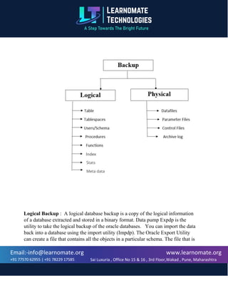 Oracle DBA Notes learnomate technologies | PDF