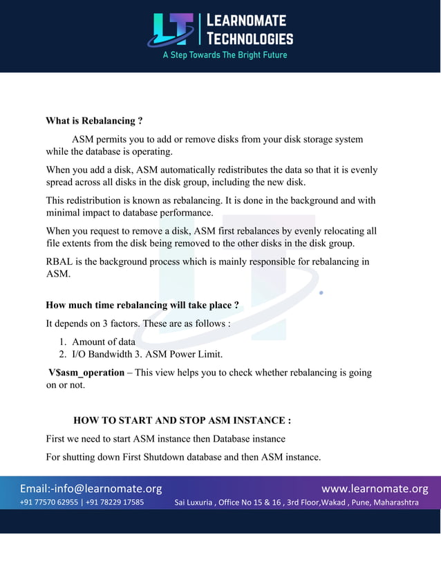 Oracle Dba Notes Learnomate Technologies Pdf
