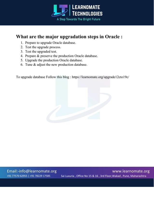 Oracle DBA Notes learnomate technologies | PDF | Databases | Computer ...