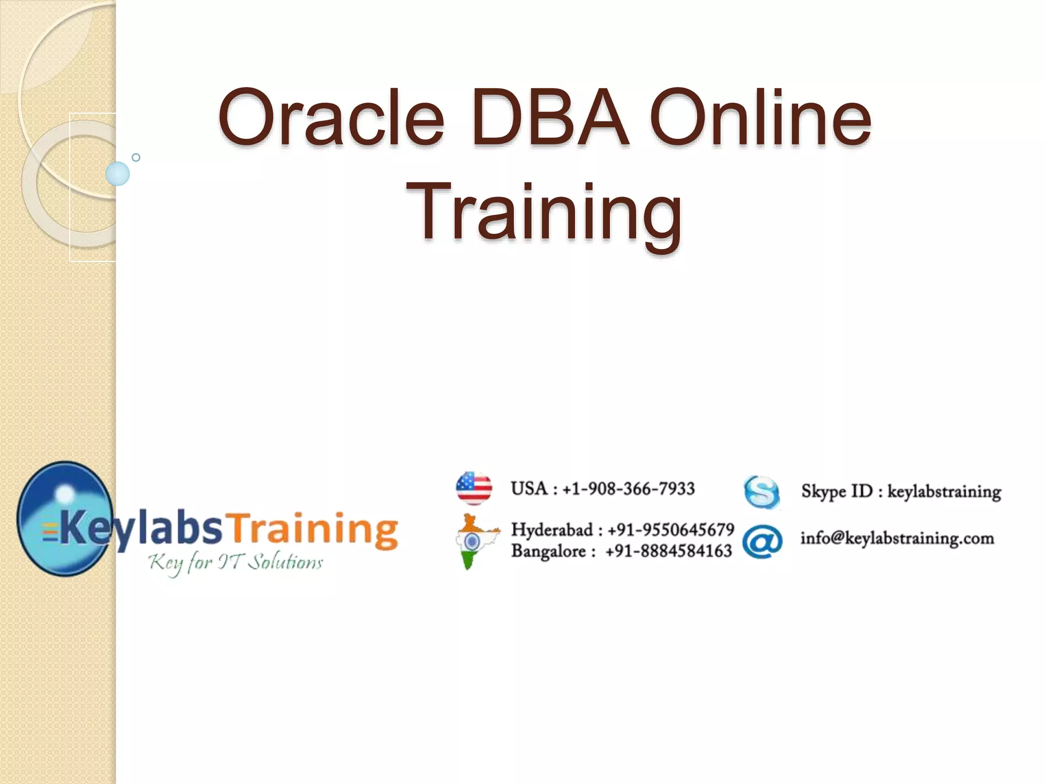 Oracle dba online training | PPTX
