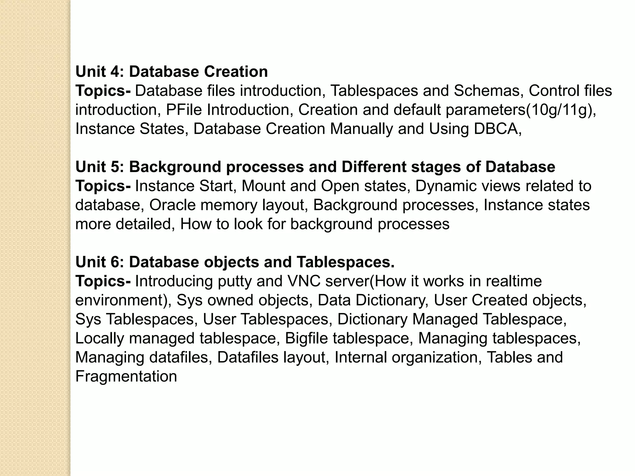 Oracle dba online training | PPTX